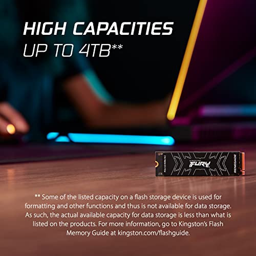 Kingston FURY Renegade 1TB PCIe Gen 4.0 NVMe M.2 Internal Gaming SSD | Up to 7300 MB/s | Graphene Heat Spreader | 3D TLC NAND | Works with PS5 | SFYRS/1000G, Solid State Drive