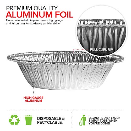 Stock Your Home 4 Inch Mini Aluminum Foil Pie Pans (50 Count) Disposable Mini Pie Pans, Small Pie Tin for Baking Tiny Treats, Durable Individual Pie Pans for Fruit Tarts, Quiche, Mince Pie Tin