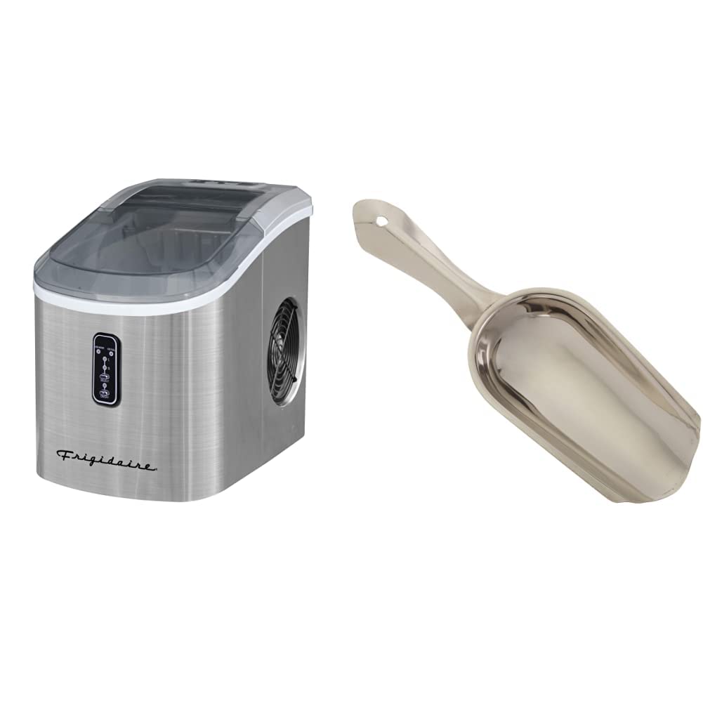 Igloo ICE103 Counter Top Ice Maker with Over-Sized Ice Bucket, Stainless Steel & 4 Ounce Stainless Steel Ice Scoop
