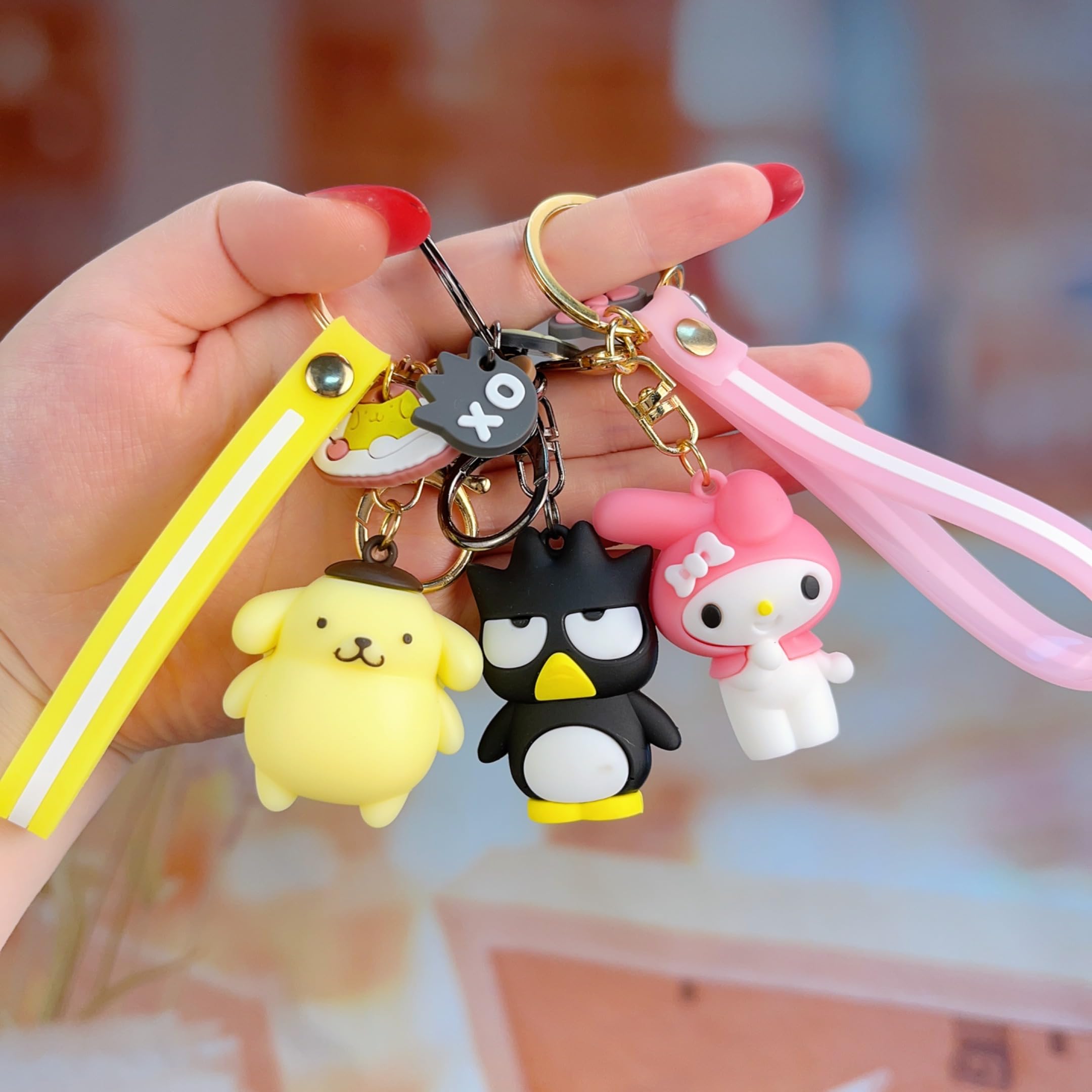 heoc cute Kawaii accessories anime keychain keyring wallet handbag car accessories cute keychain 5/7Pcs (Multicolor 7P)