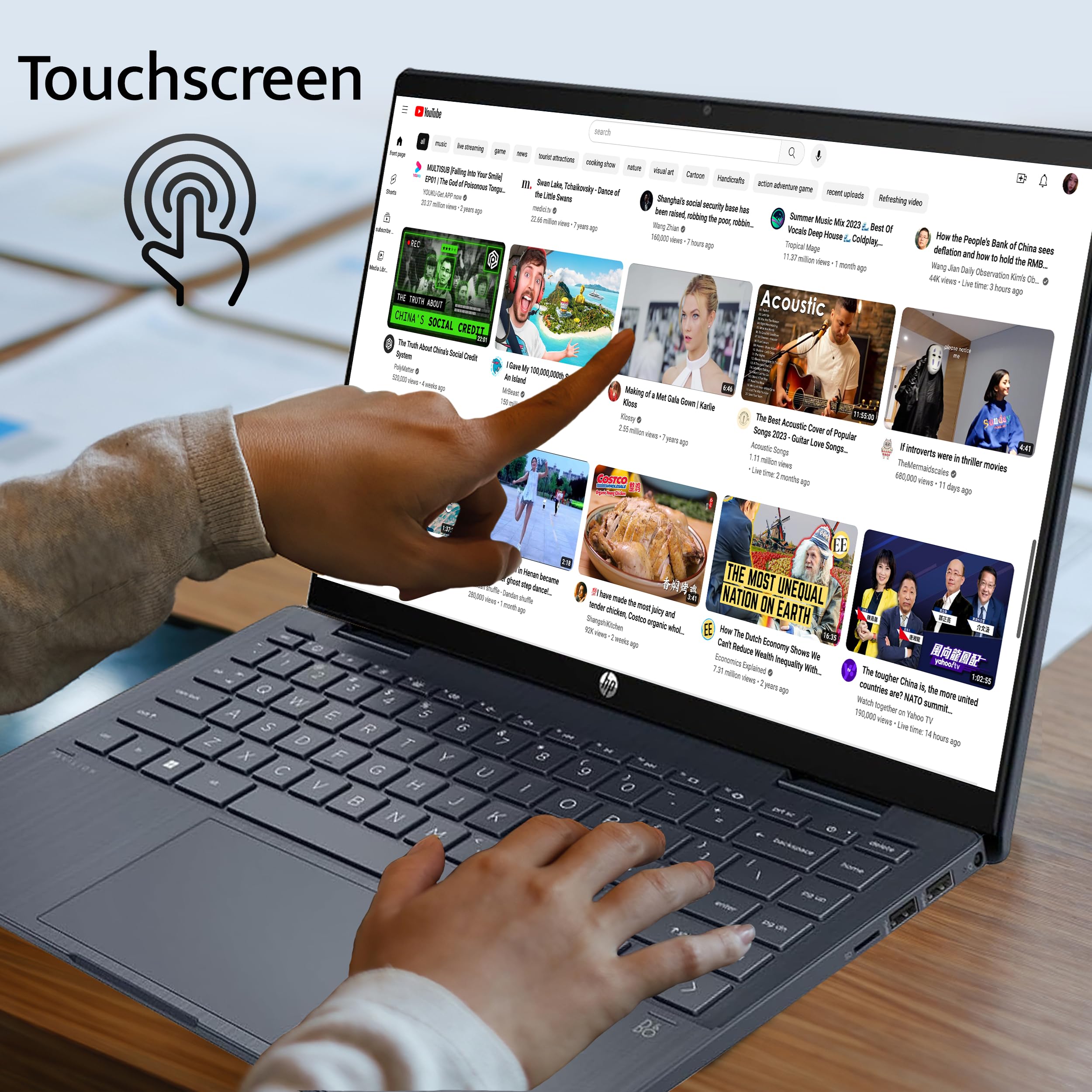 HP Pavilion x360 2-in-1 Laptop, 14" Full HD Touchscreen, Intel i3-1215U, 8GB DDR4 RAM, 1TB PCIe SSD, Intel Iris Xe Graphics, HD Camera, B&O Audio, Windows 11, Blue, 32GB Hotface USB Card