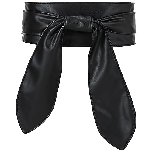 LUCHENGYI Women Wide Obi Belt Fashion Waist Wrap Belt Tie Knot Waistband for Dresses