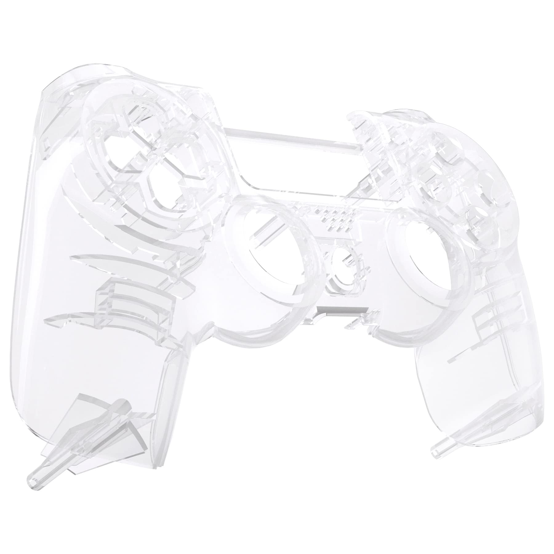 eXtremeRate Transparent Crystal Clear Yellow Replacement Faceplate Front Housing Shell Compatible with ps4 Slim Pro Controller CUH-ZCT2 JDM-040/050/055 - Controller NOT Included