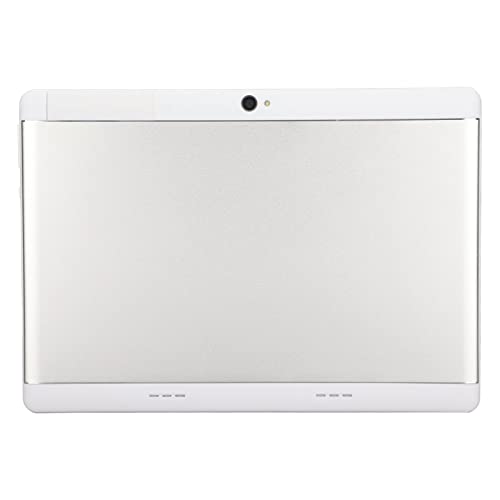 HD 10in Tablet PC, Dual SIM Dual Standby Tablet, Android HD Large Screen Tablet,Portable Aluminum Alloy Tablet,2GB 32GB RAM,Octa Core CPU Tablet(Silver White)