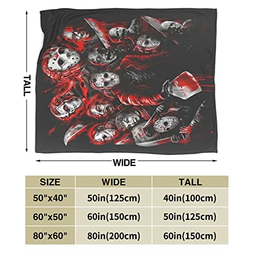 Horror Movie Characters (Many Faces of) Flannel Blanket,Super Soft, Comfortable and Warm, Perfect for Sofa, Living Room and Bedroom 80"X60"