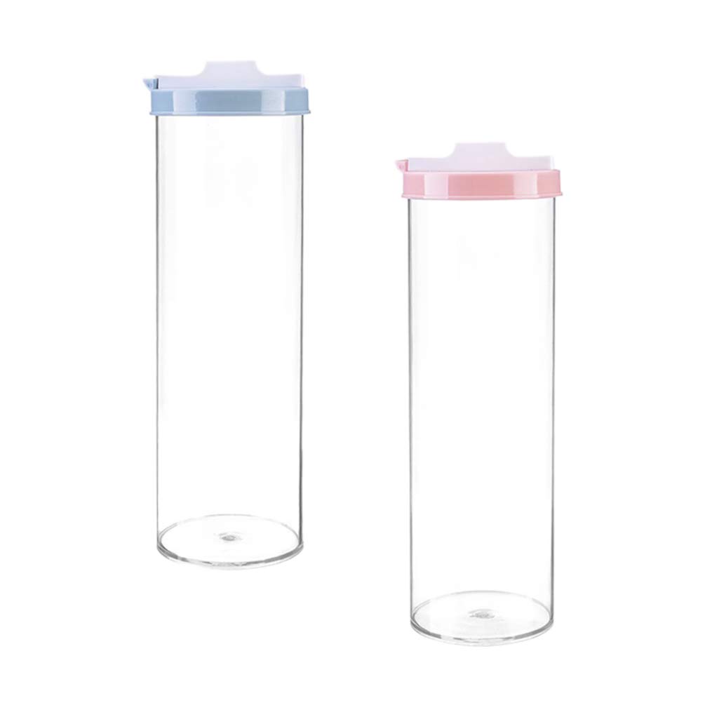 Hemoton 2Pcs airtight food canister food storage containers spaghetti holder plastic spaghetti noodle container cereal dispenser jar Jars for Spaghetti dry food container flour oatmeal