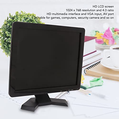 HD LCD Monitor, Clear Picture ABS Light 100‑240V VGA AV BNC USB DC Input Monitor Multifunctional for Computers (US Plug)