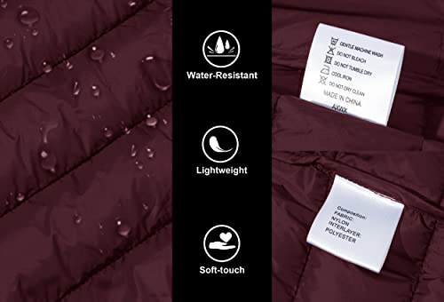 TACVASEN Hooded Down Jackets For Men Quilted Jackets Lightweight Jackets Skiing Jackets Windproof Jackets Water-Resistant Jackets Winter Coat