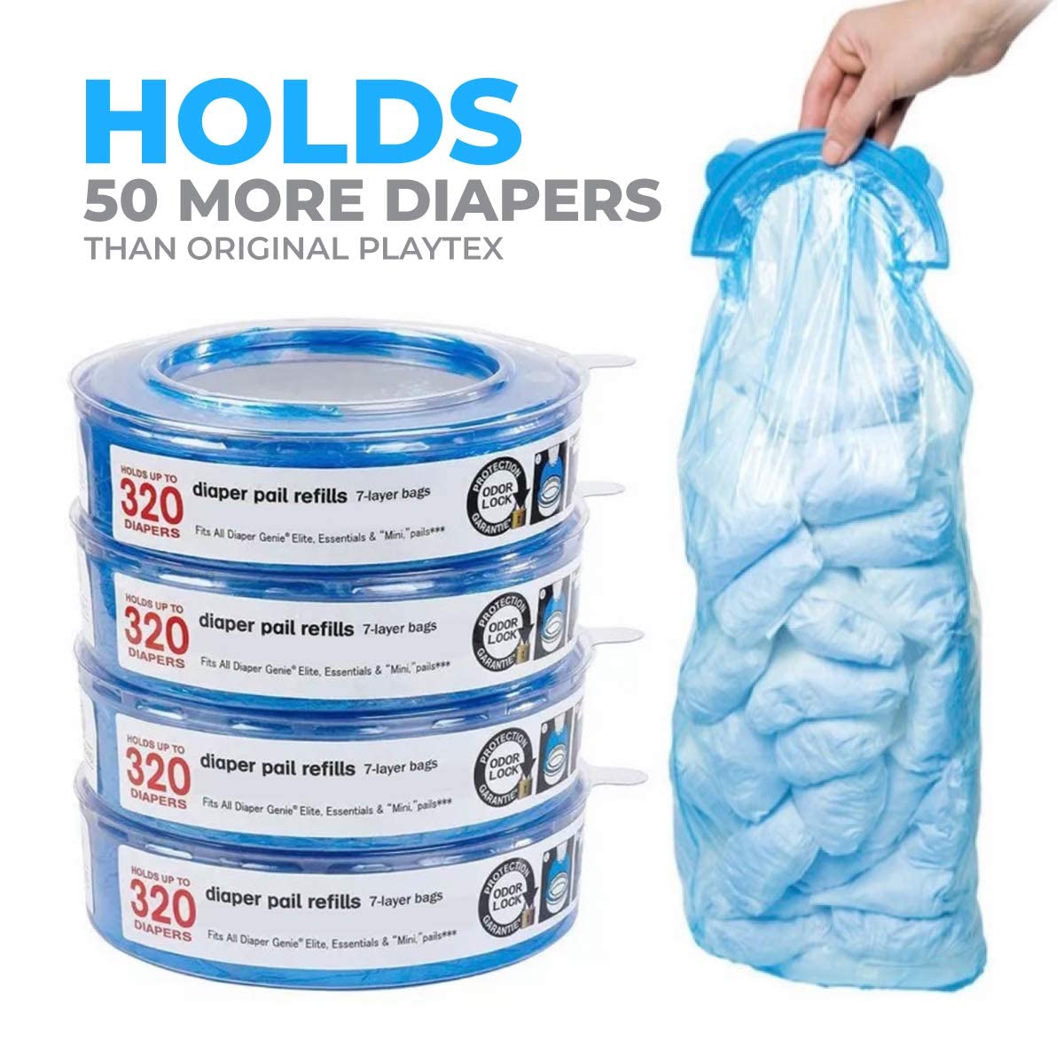 Generic Baby Diaper Refills - Odor Control - 4-Pack, 1280 Count