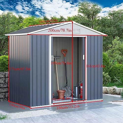 Storage shed,Outdoor Storage shed,Lockable Outdoor Storage shed with Solar Lights,Suitable for Gardens, Yards, terraces, can Store Various Tools, Bicycles, weeders, and Other Outdoor Products (Color