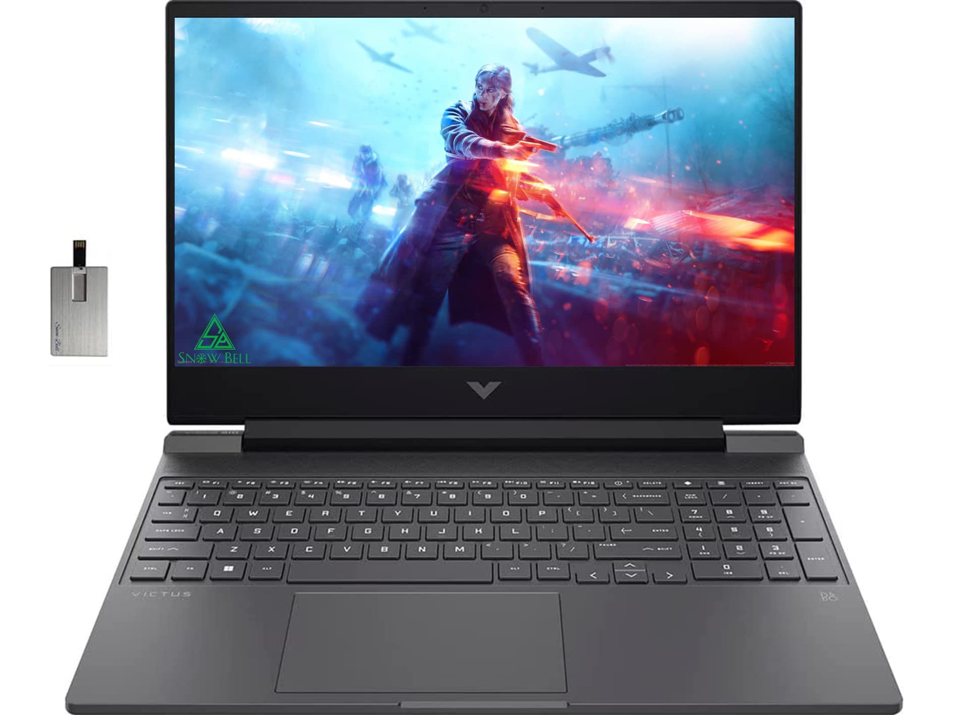 HP 2022 Victus 15.6" 144Hz Gaming Laptop, Intel 12th Core i7-12650H, 64GB DDR4 RAM, 2TB PCIe SSD, NVIDIA GeForce RTX 3050Ti Graphics, Backlit Keyboard, Windows 11, Mica Silver,32GB Snowbell USB Card