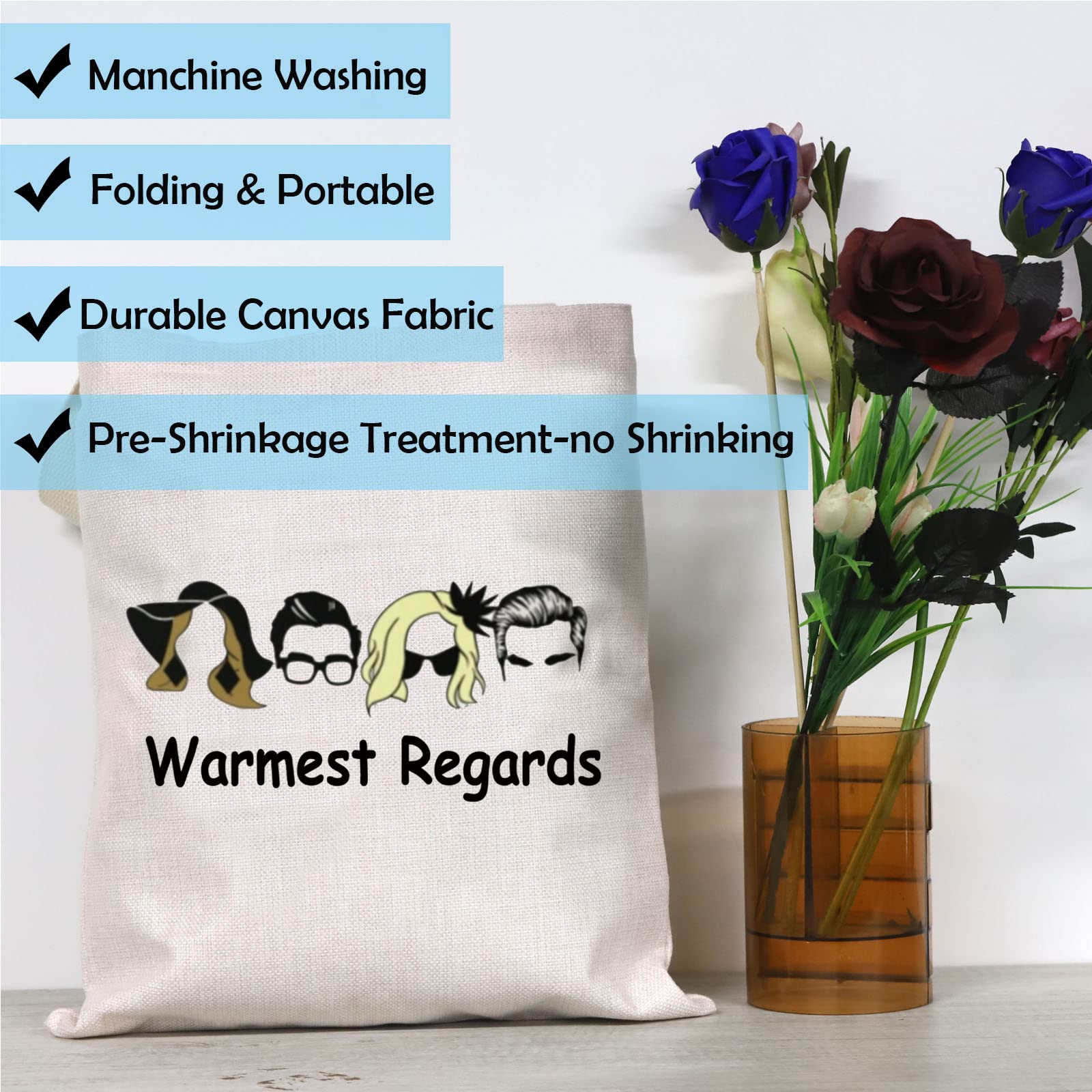 GJTIM Creek TV Show Inspired Makeup Bag Warmest Regards Rose David Fans Gift (Warmest Regards Tote)