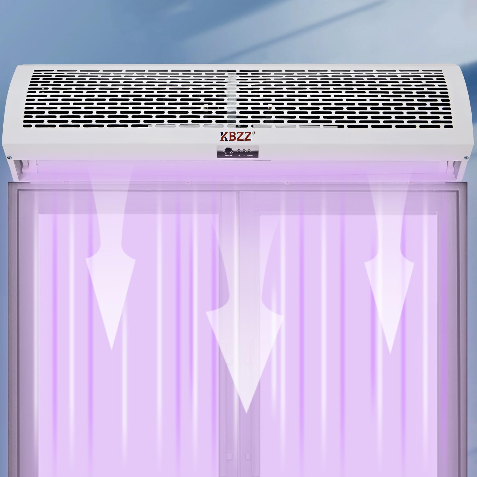 KBZZ 60 Inch White Air Curtain, Super Power 3 Speeds Commercial Indoor Household