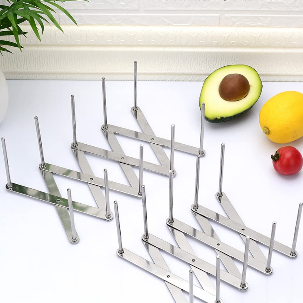 GGMOVE 2 Pack Pot Lid Organizers， Pots and Pans Organizer Rack For Cabinet，Expandable Pot Rack Pantry Bakeware Lid Holder， Multipurpose Steamer Rack Pans Holder For Kitchen Organizer