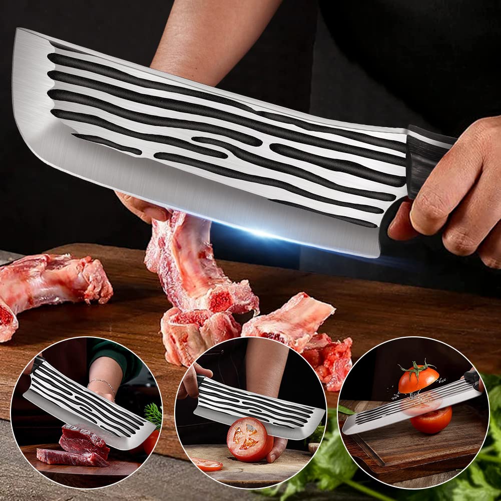Hong Won Meat Cleave,Cleaver Knife for Meat Cutting, High Carbon German Stainless Steel with Ergonomic Handle for Home, Kitchen & Restaurant