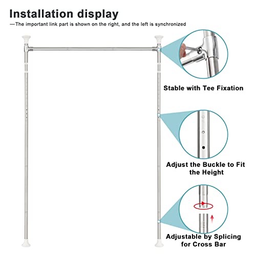 HOSKO Curtain Divider Stand - 48 to 72 inches Expandable Room Divider,Damage Free Freestanding Vertical Tension Stand