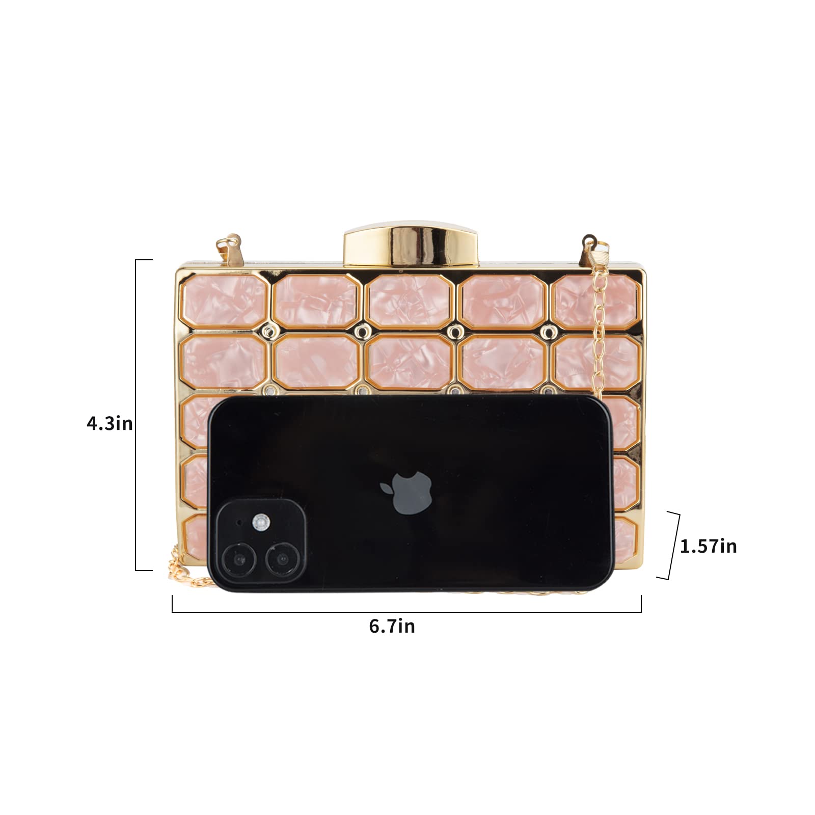 Gripit Acrylic Small Cube Clutch Purse for Women Pink Clutch Purse Formal Fancy Purses Evening Clutch Handbag for Banquet