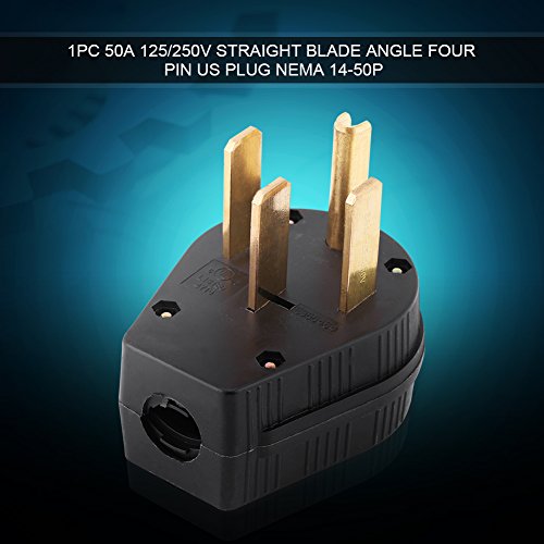 NEMA 14-50P 50A 125/250V Straight Blade Four Pin US Plug Four Holes Plug for Generator Dryer RV