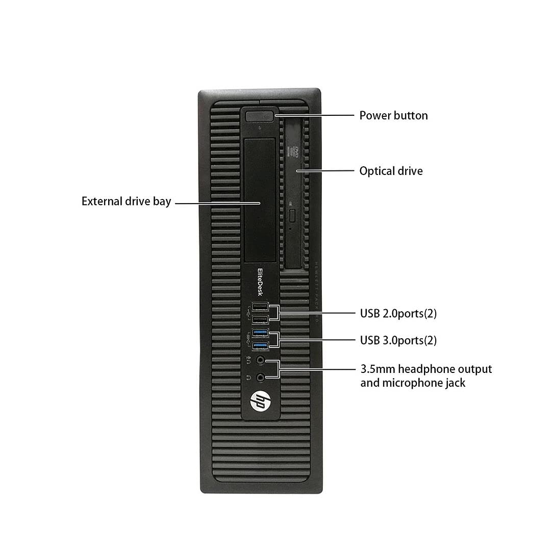 HP EliteDesk 800 G1 SFF Desktop PC,Built in WiFi Refurbished Desktop i5,Win 10 Office Computers,16G Ram,256GB SSD + 500GB HDD,DVDRW,DP,HDMI,BT,Wireless Keyboard and Mouse + TJJ Mouse Pad (Renewed)