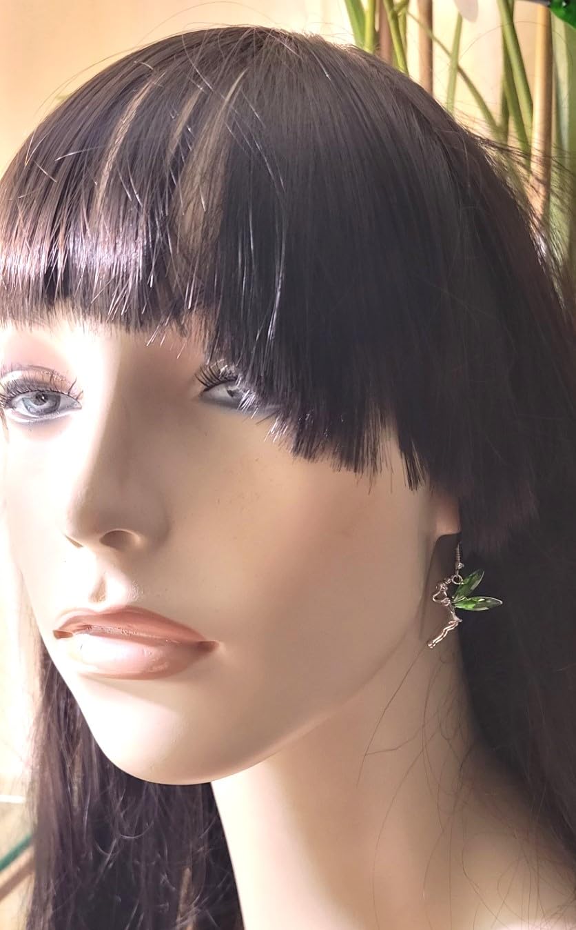 DianaL Boutique Tinkerbell Fairy Earrings Green Crystal Wings Gift Boxed Tinker Bell
