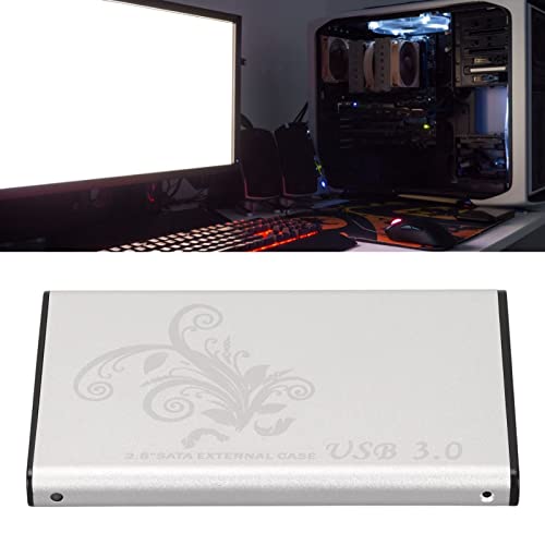 Hard Disk Case, 4TB 2.5in Hard Drive Enclosure LED Indicator USB3.0 Hot Swap for Laptop(Silver)