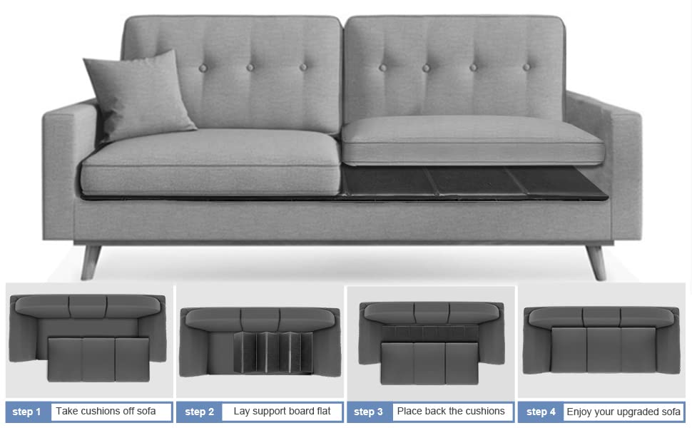 NRlinX™ Sofa Cushion Support Board Extra Long Dimension Prevent Sagging Sofa & Posture Support & Cushion Seat & Adjustable/Foldable Sofa Support Boards (67X20X0.3 in) Approved for Long Sofa