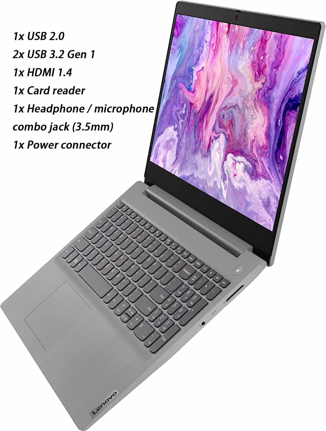 Lenovo 2023 Newest ideapad 3 Laptop, 15.6 inch FHD Display, Intel Core i3 1115G4 Processor, 8GB RAM, 128GB SSD, WiFi, Bluetooth, Webcam, Card Reader, Windows 11 Home Bundle with JAWFOAL