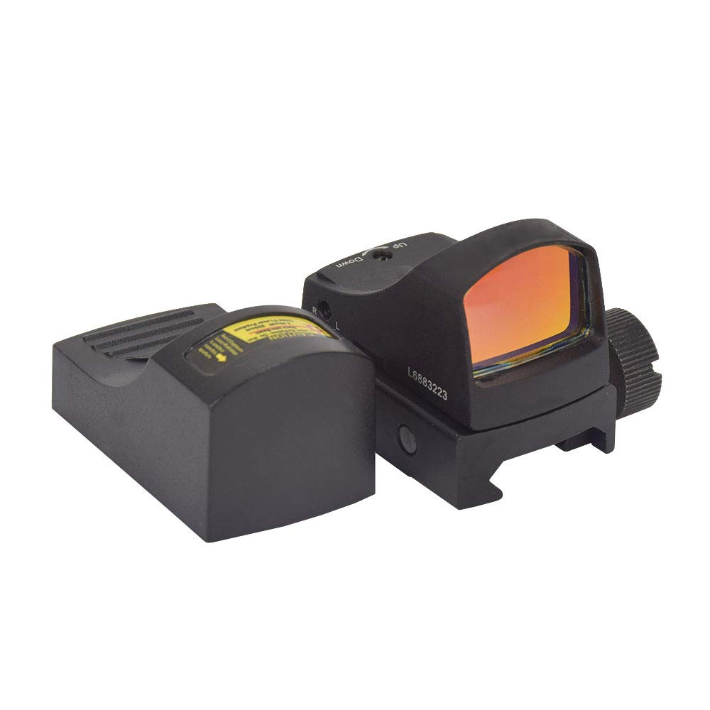 FARMSOLDIER High Brightness Aluminum Alloy Red Dot Sight Scope, Illuminated Tactical Riflescope Adjustable Hunting Optics Reflex Lens Black