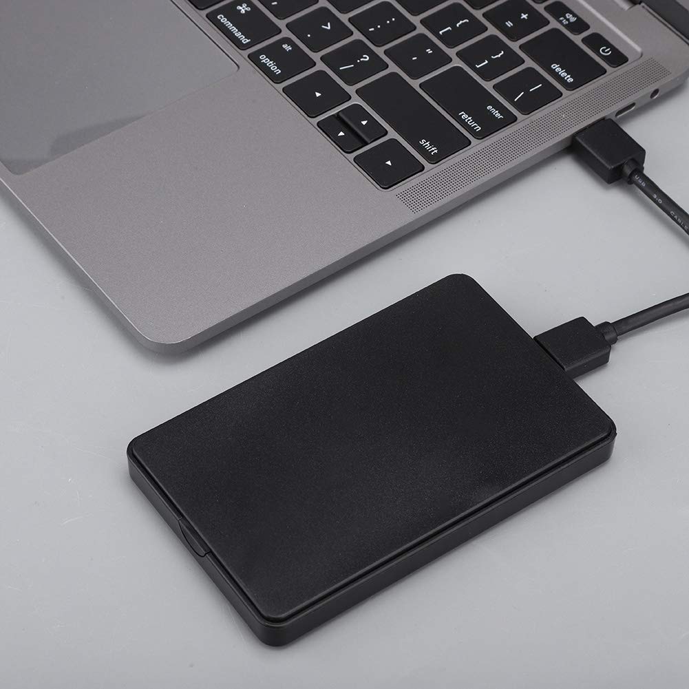 Hard Drive Enclosure, Portable 2.5in 2TB HDD External Hard Drive Enclosure USB 3.0 SATA 5Gbps Mobile Hard Disk Box for Win 98/SE/ME/2000/XP/Vista/ Win7/win8/Win10(Black)