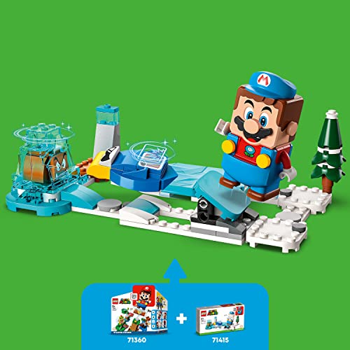 LEGO Super Mario Ice Mario Suit and Frozen World Expansion Set 71415, Collectible Buildable Game with Figure Costume Plus Cooligan and Goomba Enemy Figures