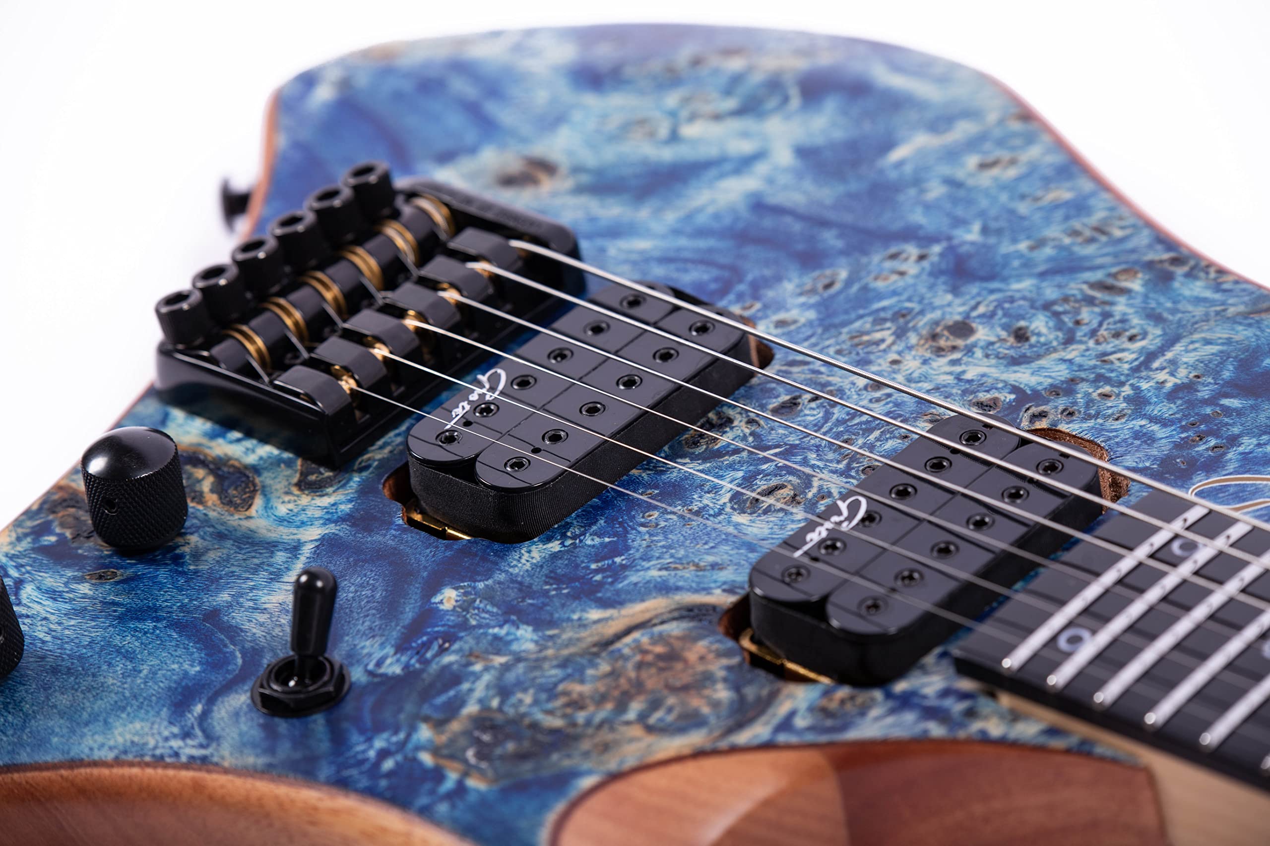 Grote Headless 6 Strings Electric Guitar Mahogany Body with Gigbag GRHL-2 (Blue)