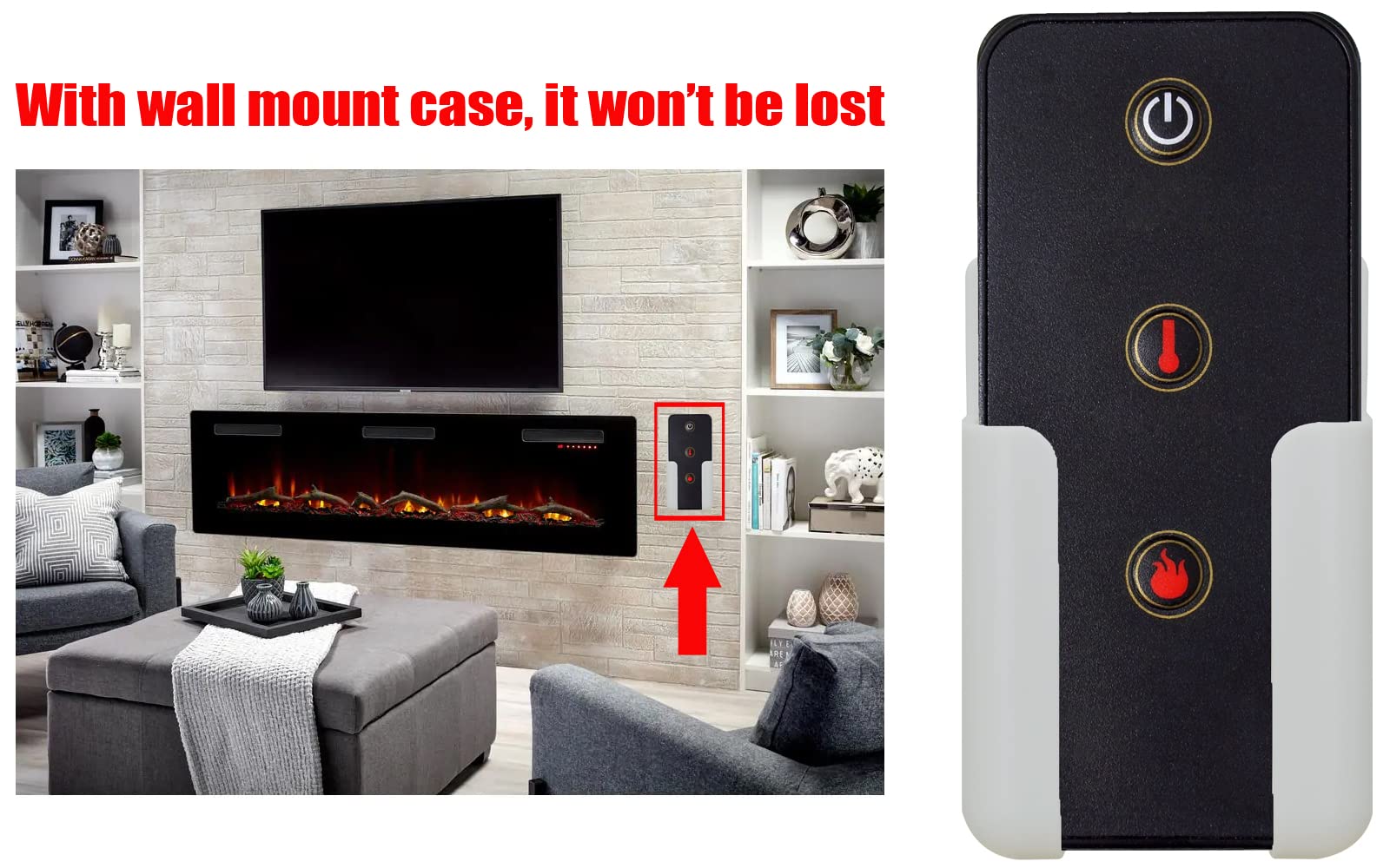 GENGQIANSI Replacement Remote Control for Pleasant Hearth 23-700-712 JY-3A LH-24 23-600-320 3D Electric Firebox Indoor Fireplace Heater