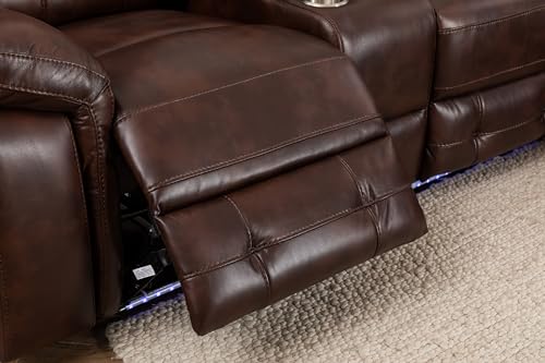 Kingway Living Room Furniture Sets, Large Sectional Couches with Cup Holders, Home Theater Sofa, Light Brown