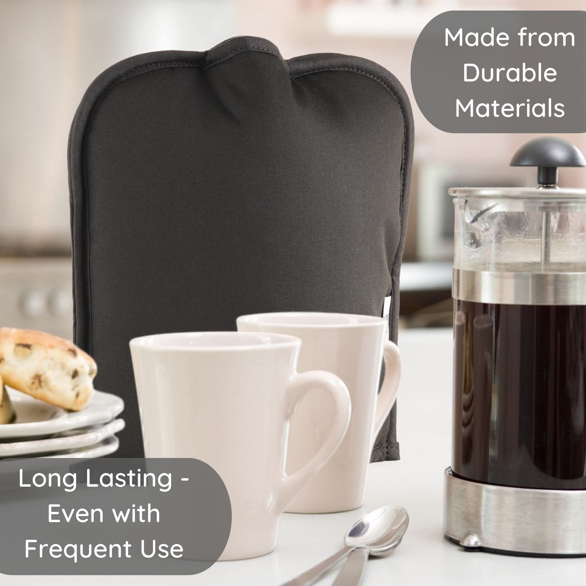 French Press Cozy Cover Insulated in Black - French Press Warmer Koozie Insulator Designed to Keep your Coffee Warmer for Longer - Cafetiere Cover Coffee Press Pot Cosy for Multiple Sizes