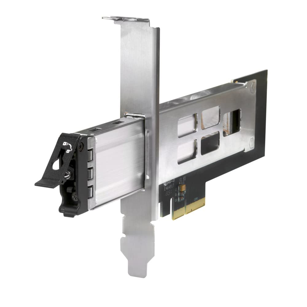Kingwin M.2 Nvme SSD to PCIe 3.0/4.0 Removable SSD Mobile Rack for PCIe Expansion Slot Tool-Less Installation and Triangle Key Lock