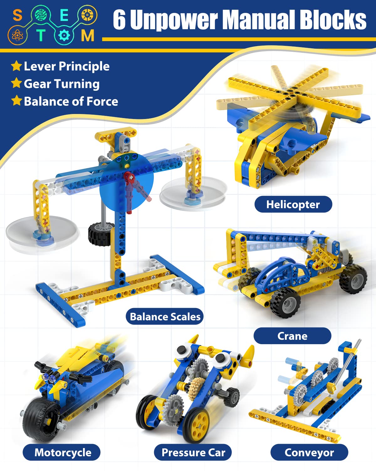 Lehoo Castle Educational Building Sets STEM Learning Kit, 12 in 1 DIY Engineering Toy, 352 PCS Construction Toy, Robot Building Blocks Toy Gift for Boys Girls Age 6 7 8 9 10 11 12+ Years Old