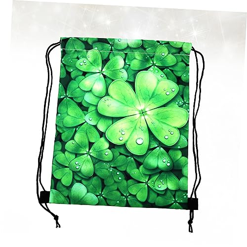 PACKOVE 3pcs Four leaf storage bag Drawstring backpack sport backpack St Patrick Day sack irish party party decor shopping bag printed travel bag printing gift bag Ireland Tackle Backpack
