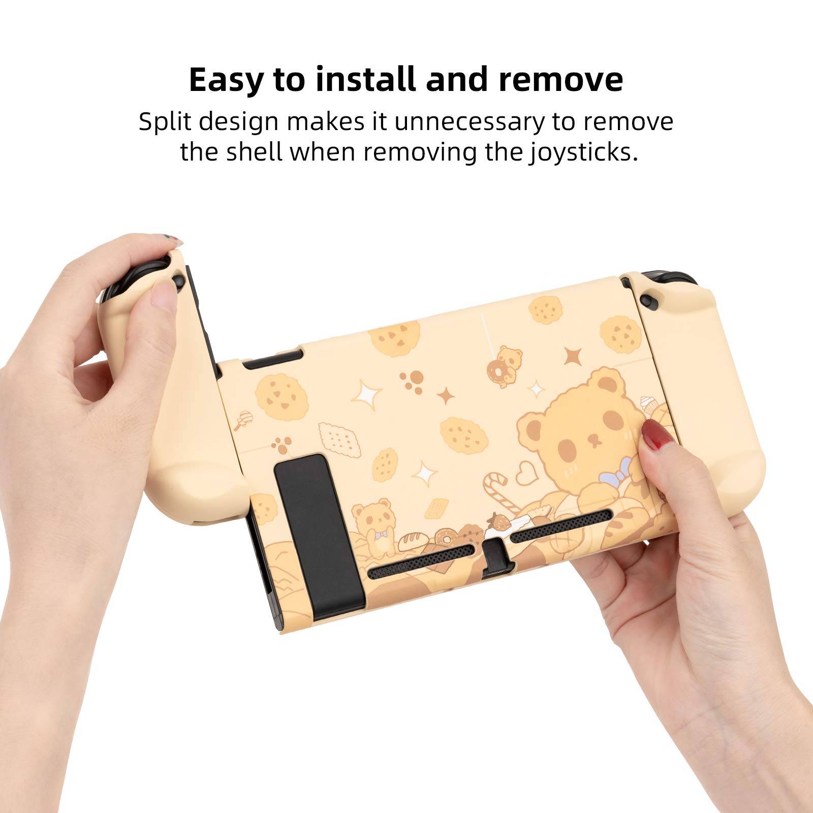 GeekShare Protective Case Slim Cover Case Compatible with Nintendo Switch and Joy-Con - Shock-Absorption and Anti-Scratch - Mousse Bear