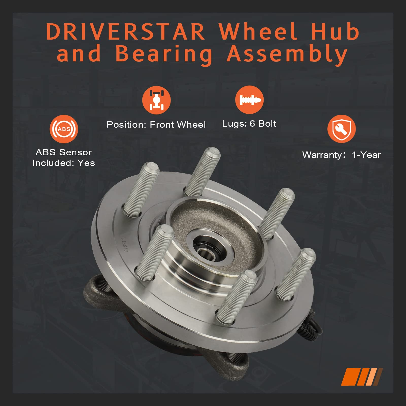 DRIVESTAR 515169 4WD Front Left/Right Wheel Hub & Bearing Assembly for Ford F150 2015-2017 4WD Only (Excludes Raptor)