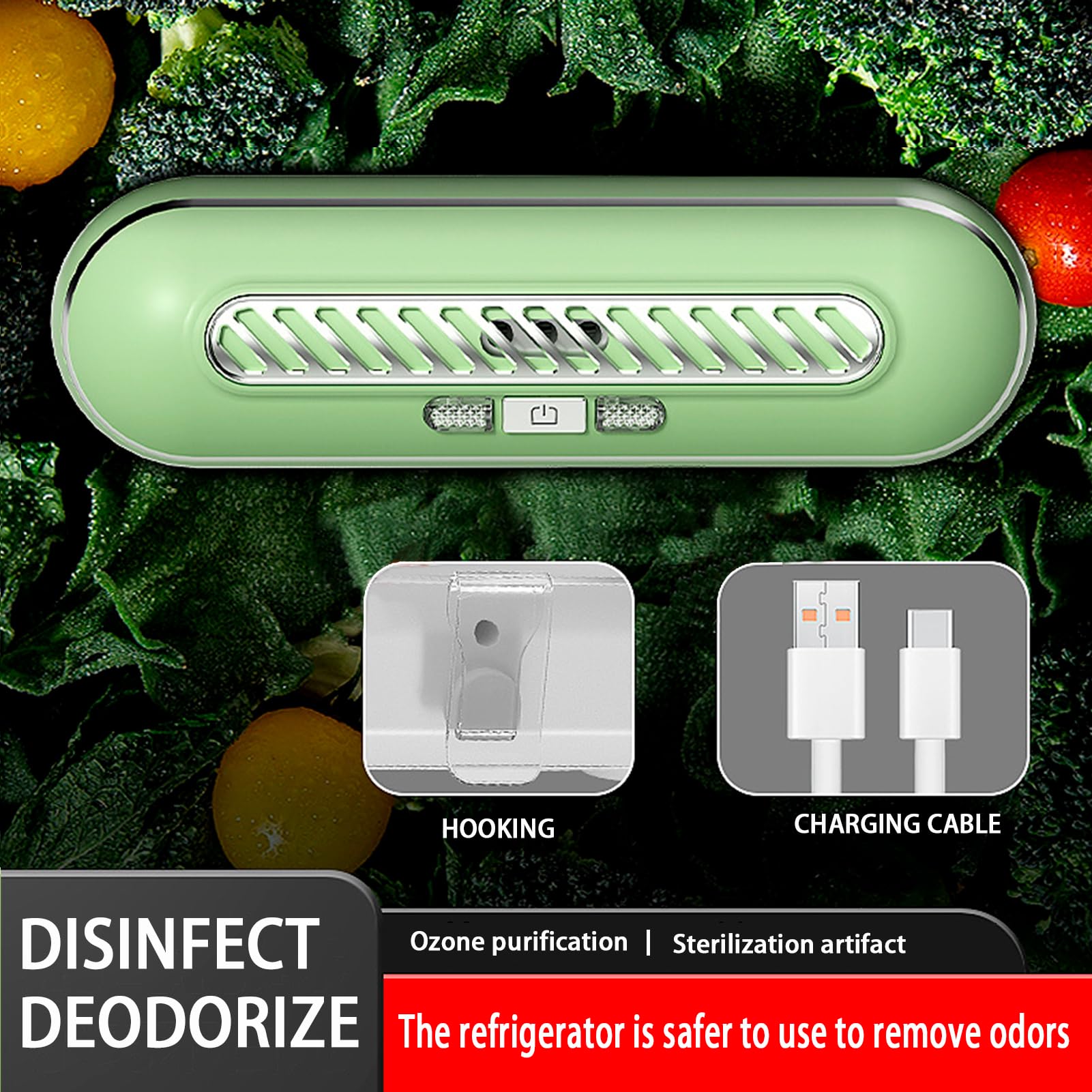 HEYAXA Refrigerator Deodorizer, Refrigerator Odor Eliminator,Fridge Deodorizer (GREEN)