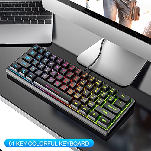 USB Gaming Keyboard, Mechanical Keyboard Backlit Design Ergonomics Design Stable Antiskid for Work for Home Office for Gaming