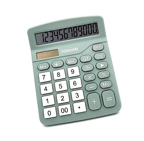 YONUAN Desktop Grey Mint Green 12-Digit Solar/Battery Scientific Calculator Office Computer Calculators Large Display Cute Office Calculators (1)