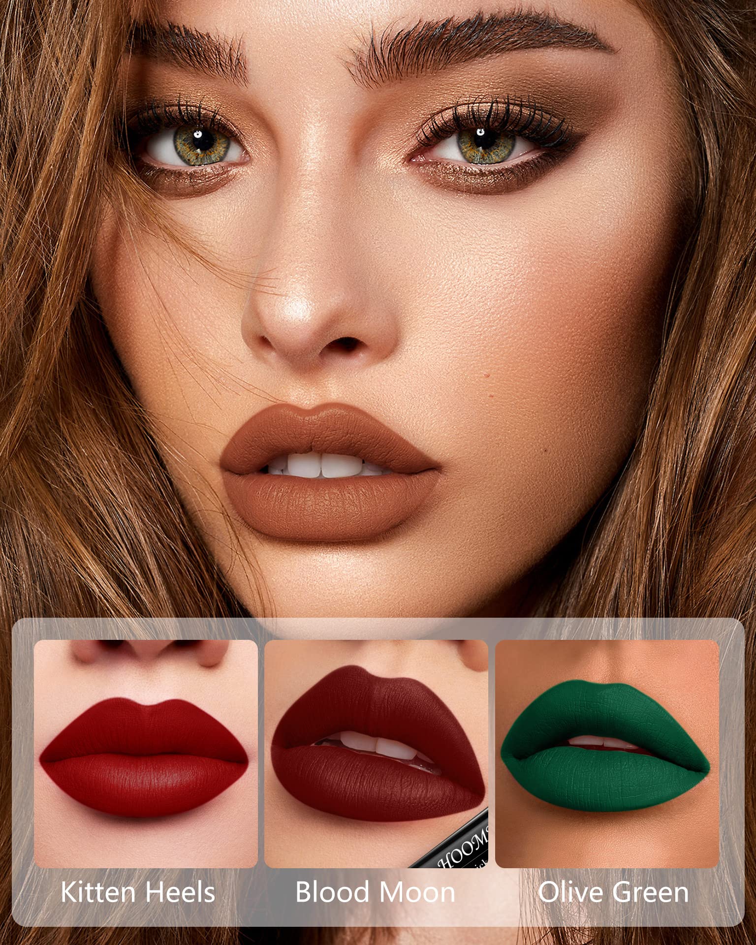 HOOMUSS Black Lipstick Long Lasting Smudge Proof, Goth Black Matte Lipstick for Halloween, Waterproof Gothic Lip Makeup Vegan & Cruelty Free (Black Swan)