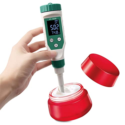 Jeanoko Bluetooth PH Meter, LCD Display Digital PH Tester Wireless Connectivity IP67 Waterproof Backlit Display for Baby Food Supplement for Cosmetics