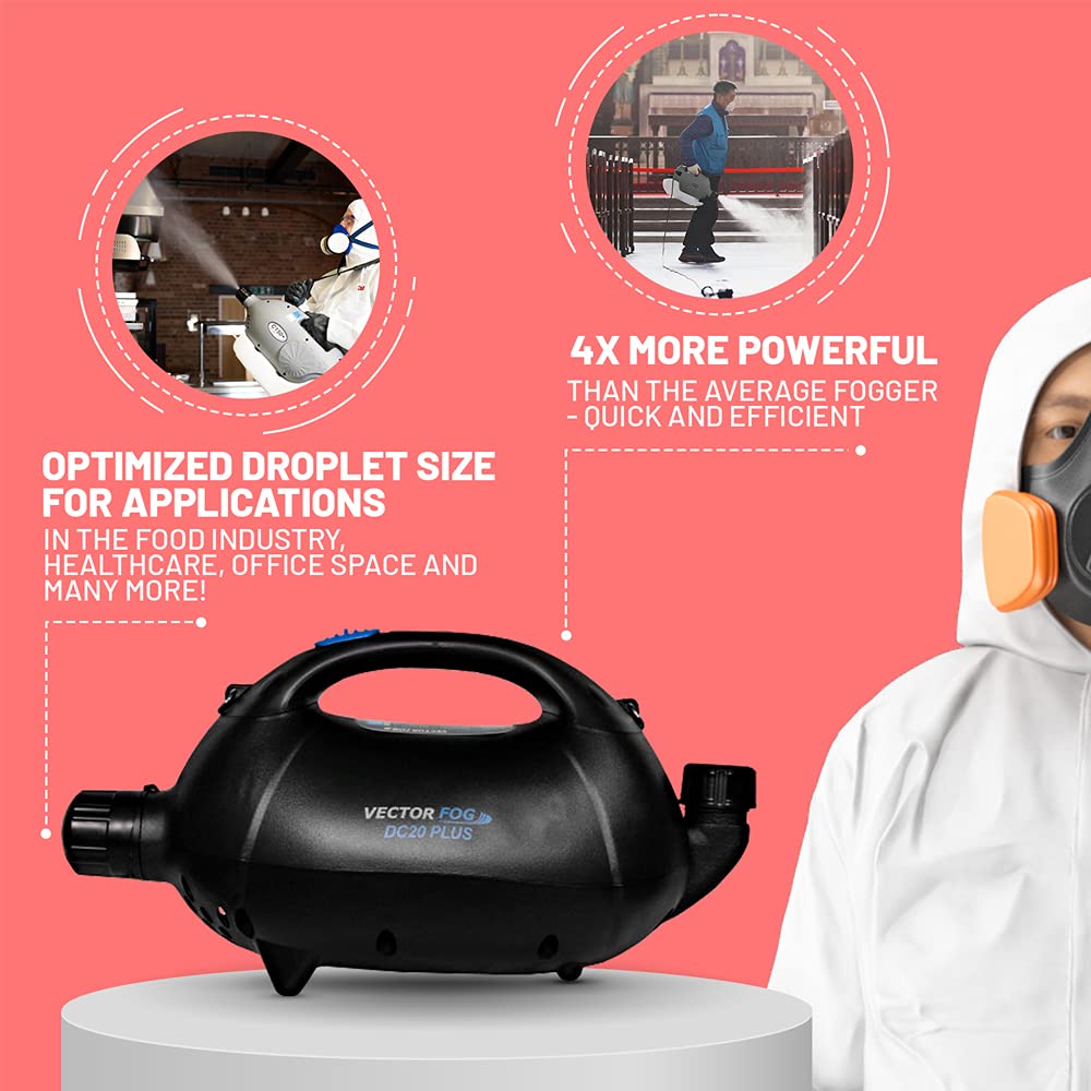 Vectorfog DC20+ ULV Disinfectant Fogger for Cleaning, pest Control, Odor Elimination and Mold Removal