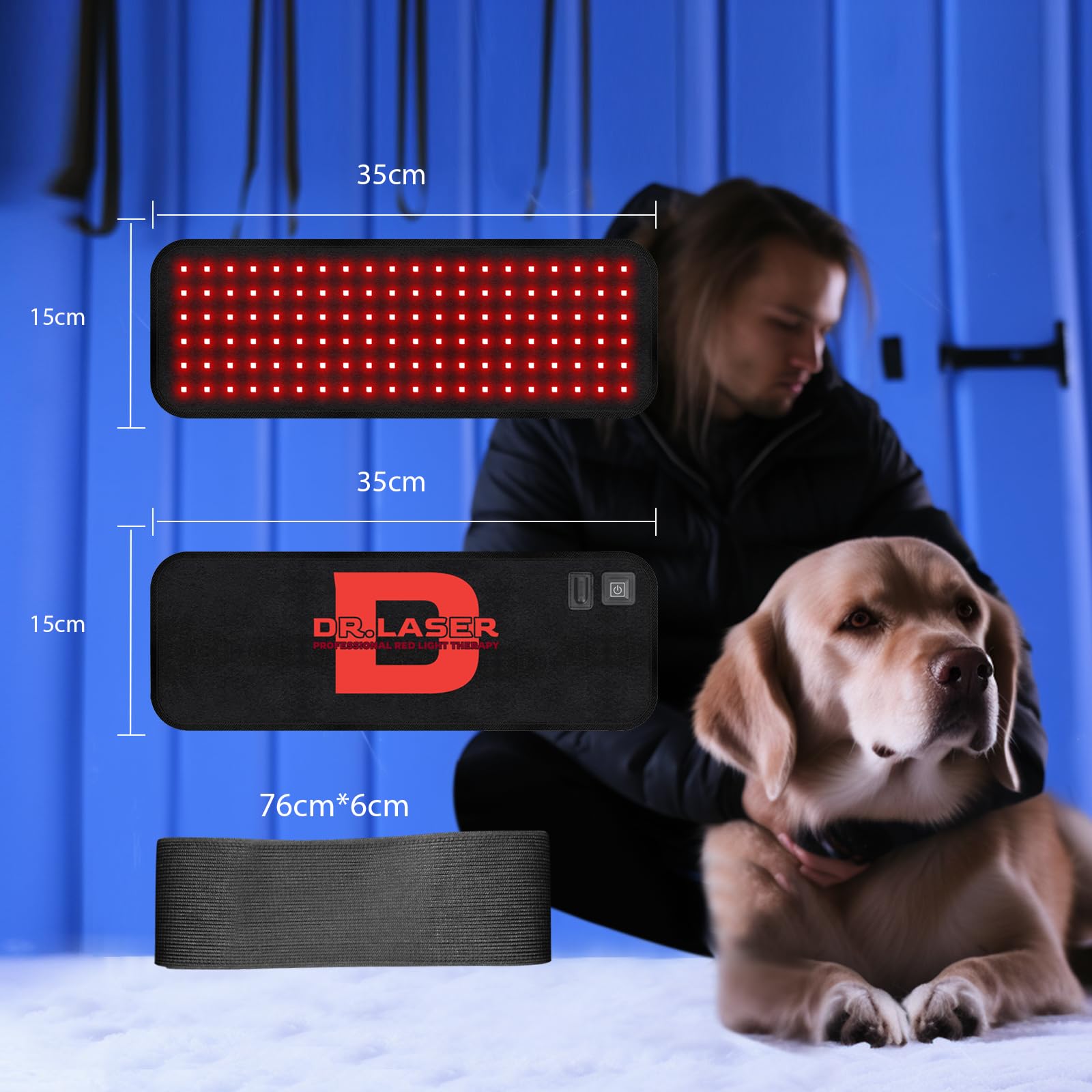 Vicmama Red Light Therapy Belt for Pets,Portable Wearable Red Light Therapy Device for Dogs Pain Relief Tissue Repair Muscle & Joint Pain
