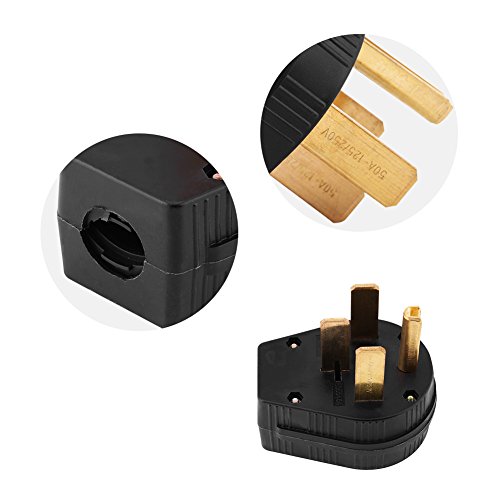 NEMA 14-50P 50A 125/250V Straight Blade Four Pin US Plug Four Holes Plug for Generator Dryer RV