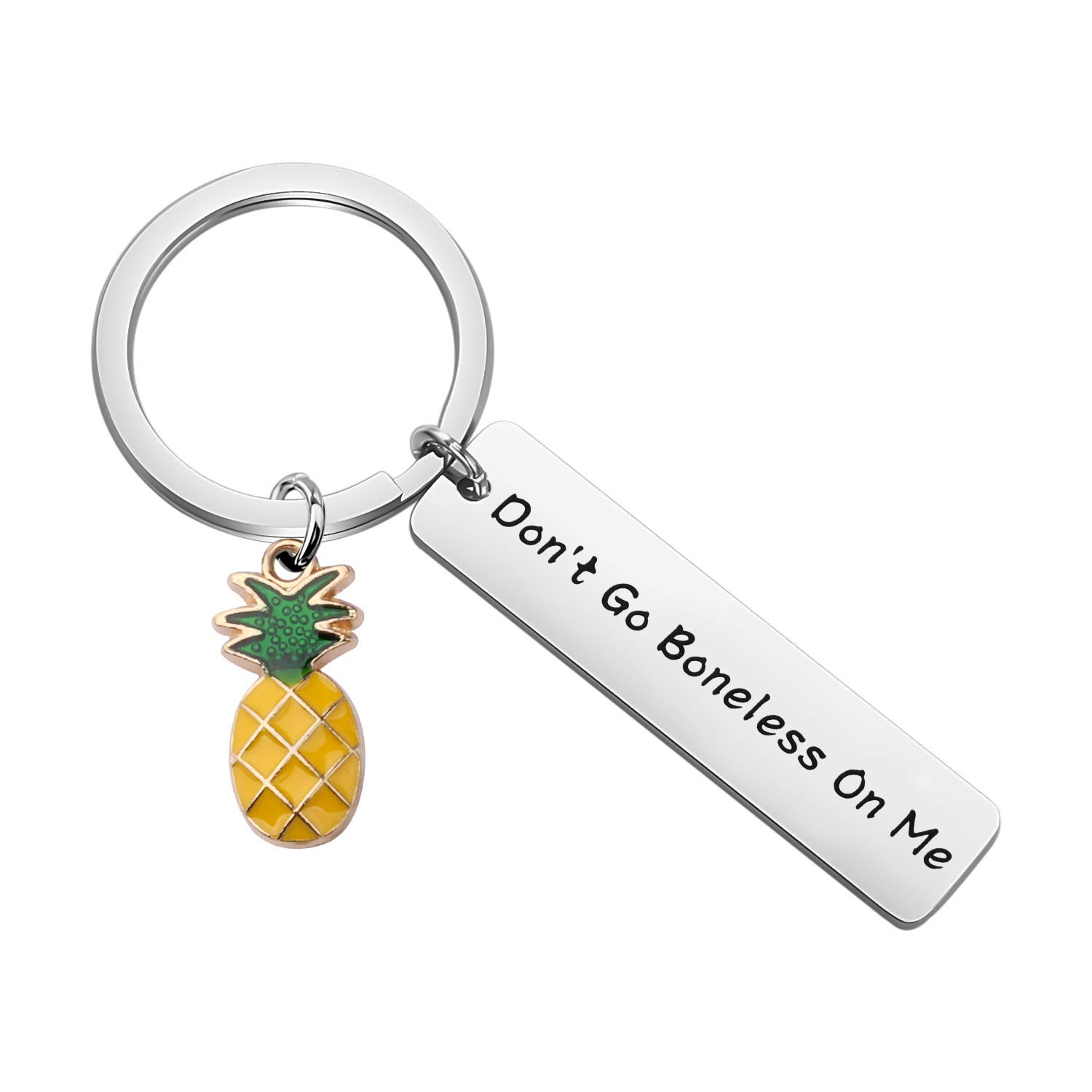 FAADBUK TV Show Inspired Gift Psych Keychain Don't Go Boneless On Me Keychain Psych Quote (Don't Go Boneless Keychain)