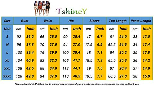 FcuteL Women Summer 2 piece Outfit Short Sleeve O neck Cartoon Print Shirt Bodycom Short Set Jumpsuit Rompers White Small