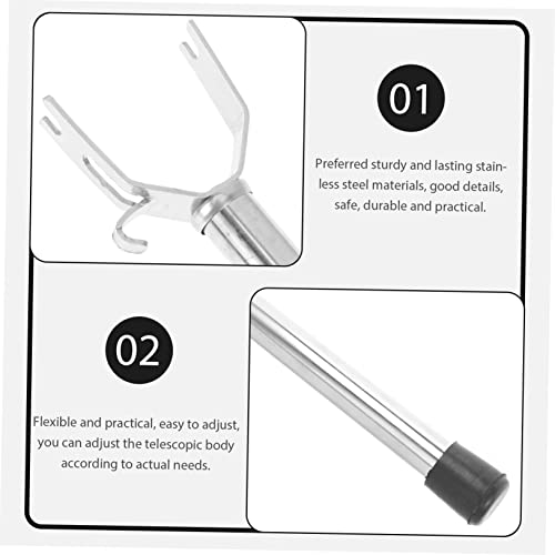 Housoutil 2pcs Clothes Rail Retractil De Drying Rack Clothing Clothes Reaching Stick Ceiling Reaching Pole Clothesline Pole for Outside Clothesline Pole Hooks Clothesline Prop
